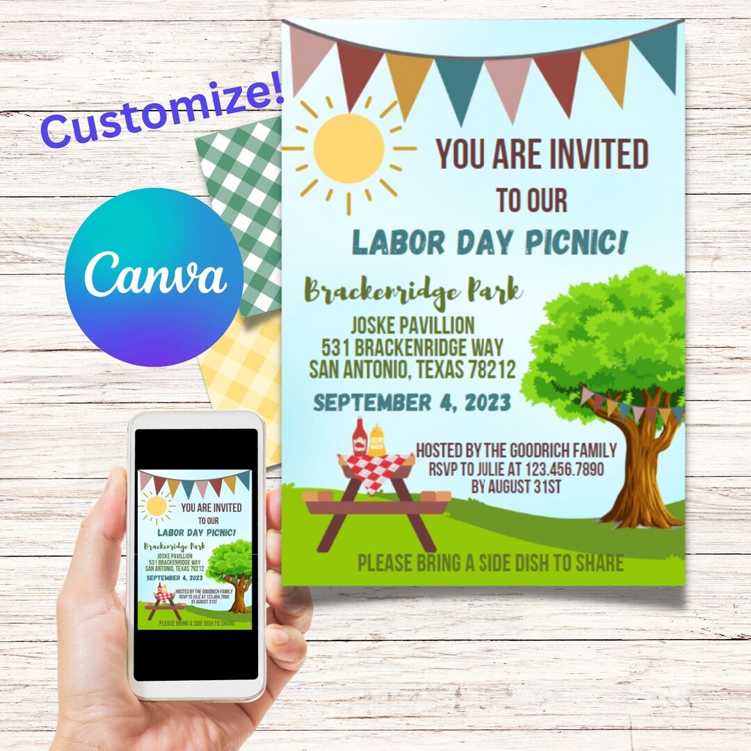 Labor Day Picnic Invitation | Family Friends Picnic Invite Evite ...