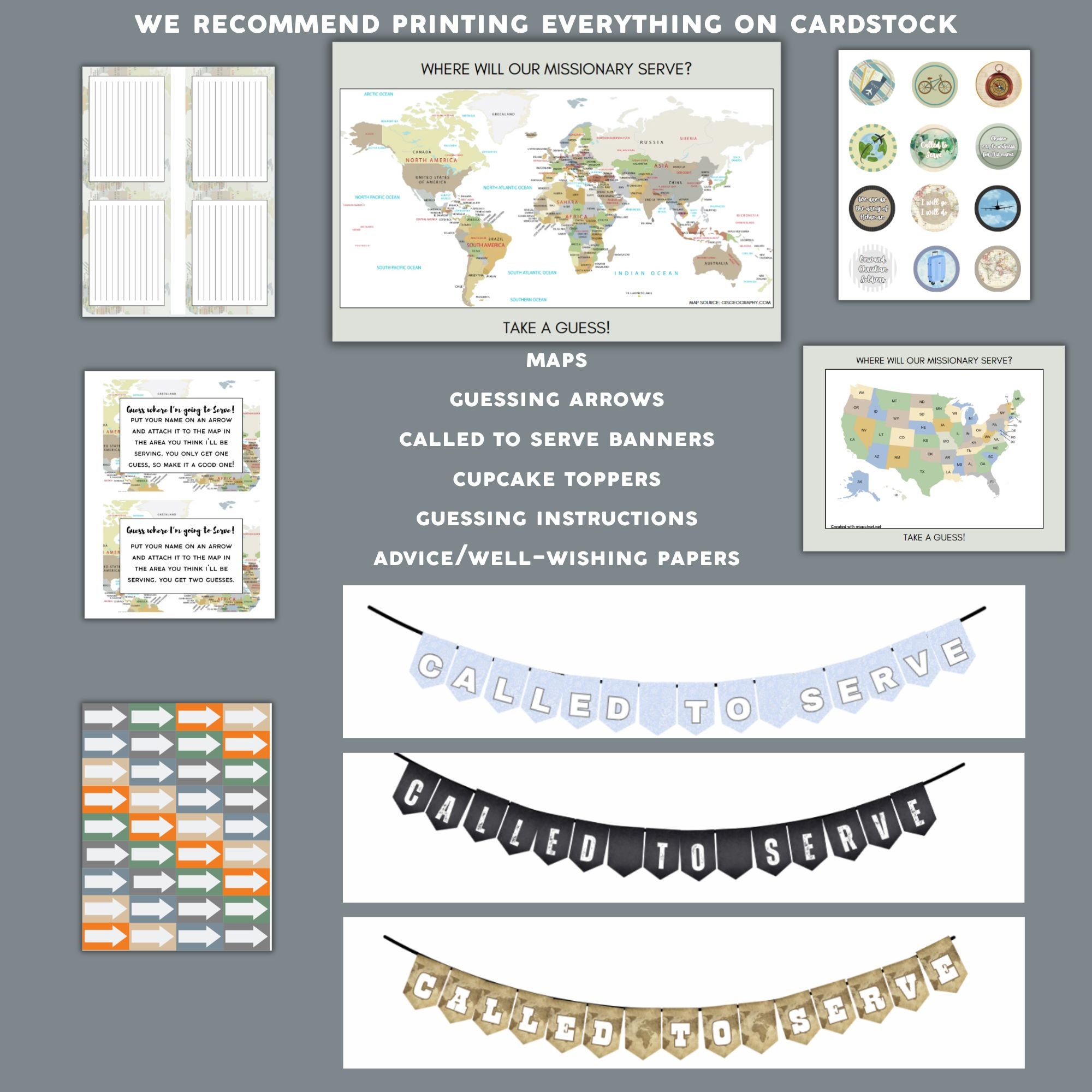 LDS Mission Reveal Bundle, Mission Call Opening, USA Map, World Map ...