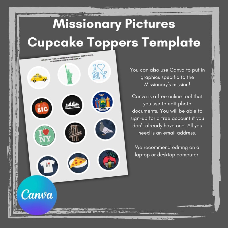 LDS Missionary Cupcake Toppers, Customized Cake Toppers, Missionary ...