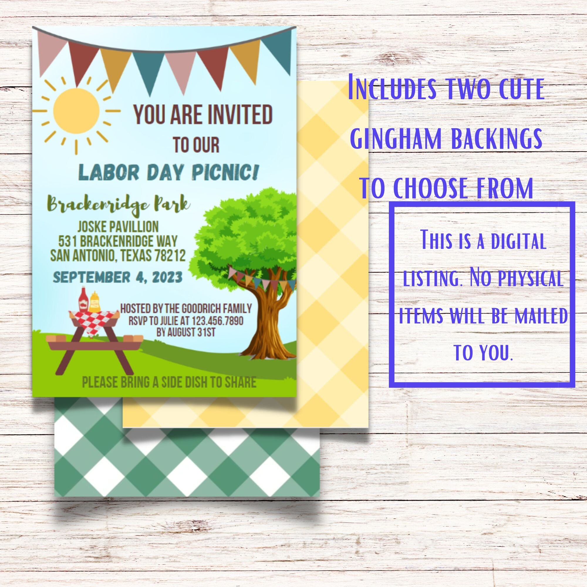Labor Day Picnic Invitation | Family Friends Picnic Invite Evite ...