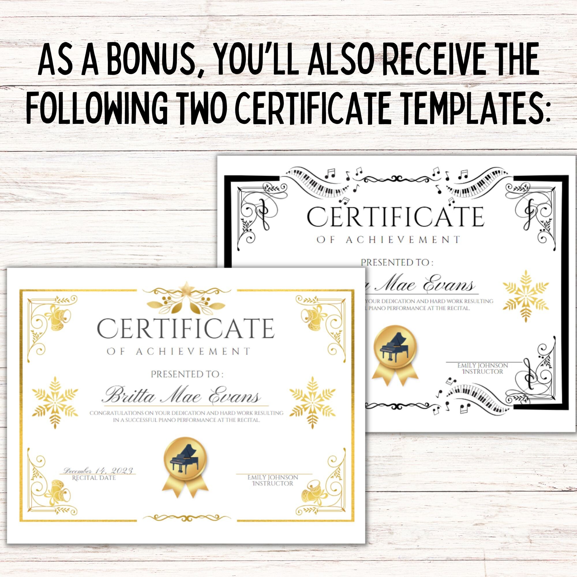 Christmas Piano Recital Program Template | Holiday Music Recital ...