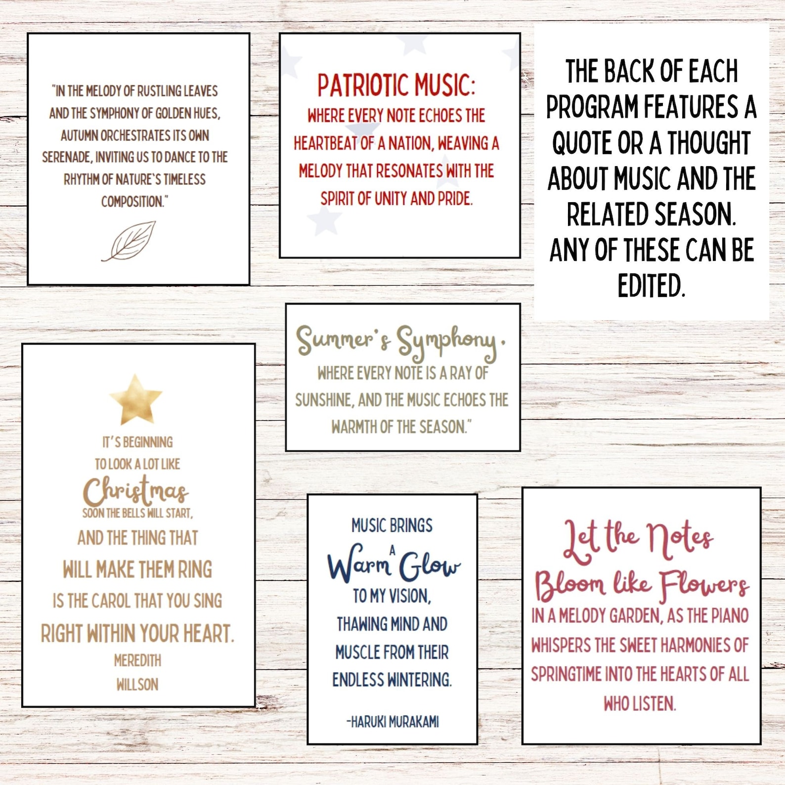 Piano Recital Program Template Bundle | Summer Winter Fall Autumn ...