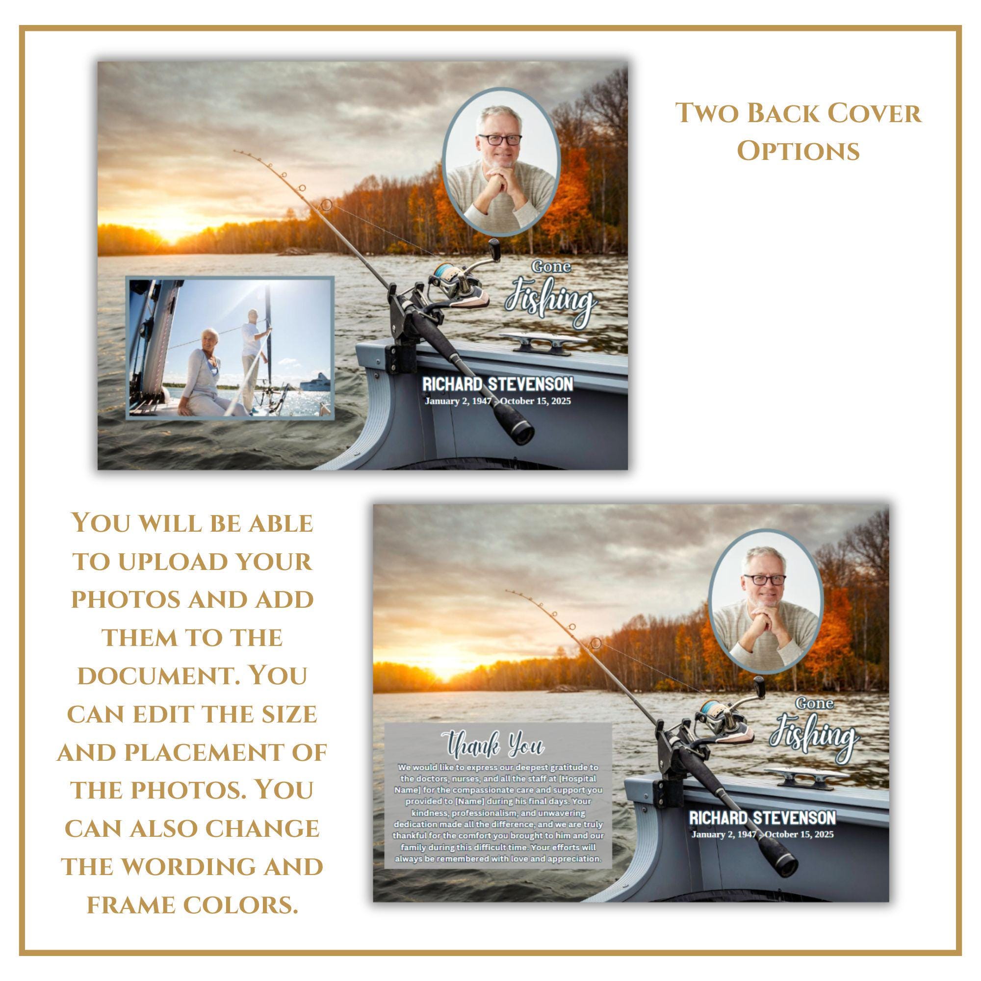 Gone Fishing, LDS Funeral Program Template, Celebration of Life Program ...