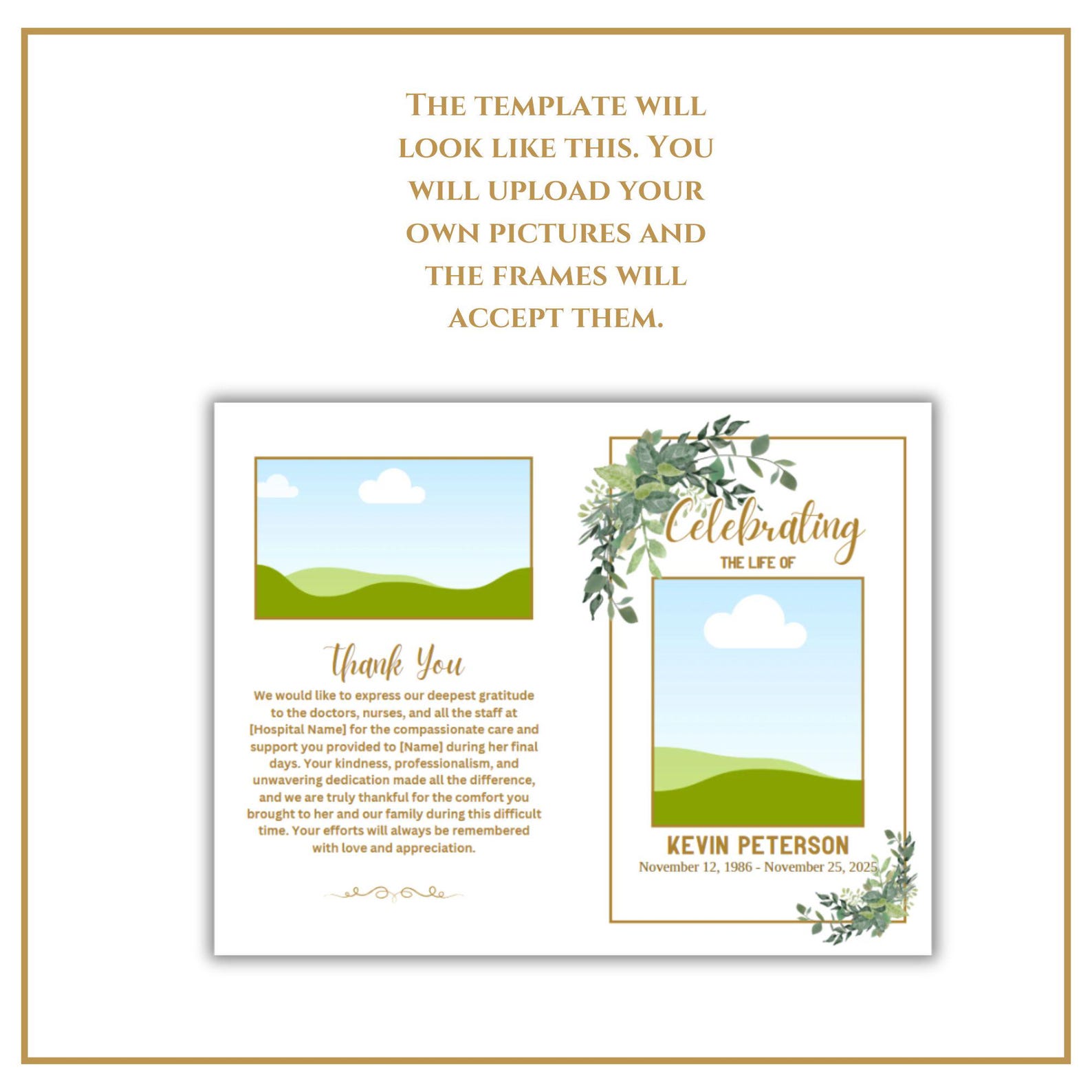 LDS Funeral Program Template, Celebration of Life Program, Editable ...