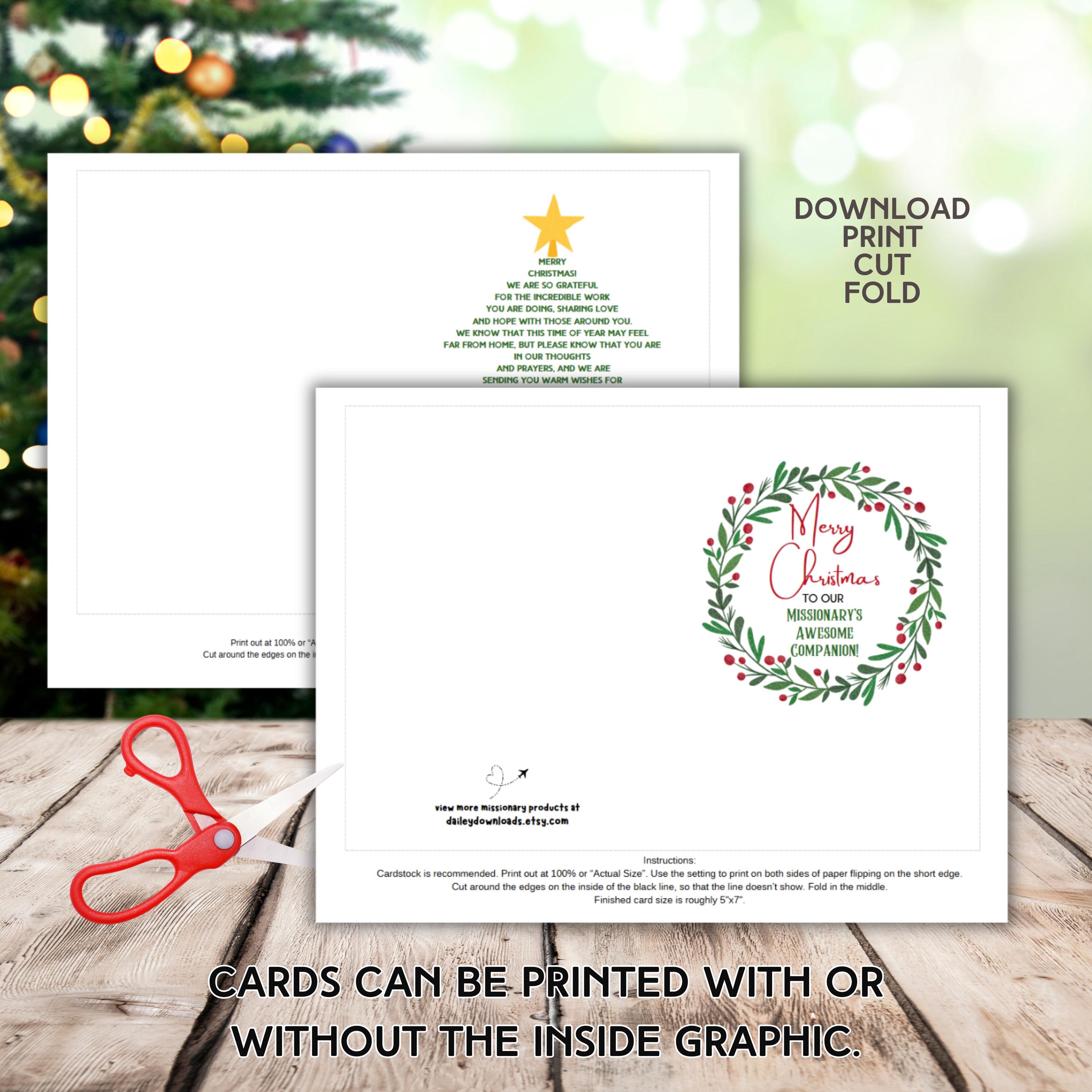 Printable Missionary Christmas Card, Christmas Card for Elders and ...
