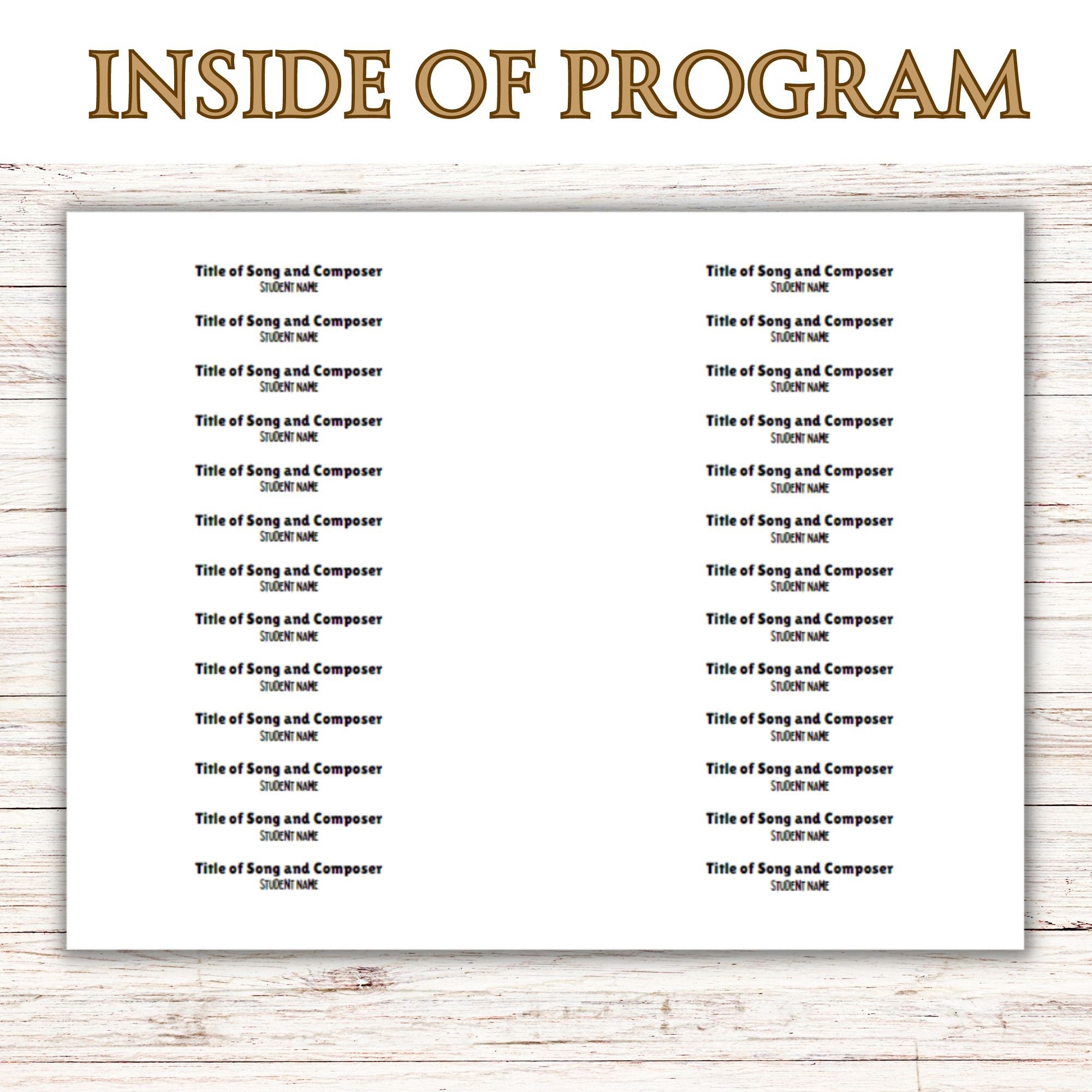 Piano Recital Program Template Bundle | Summer Winter Fall Autumn ...