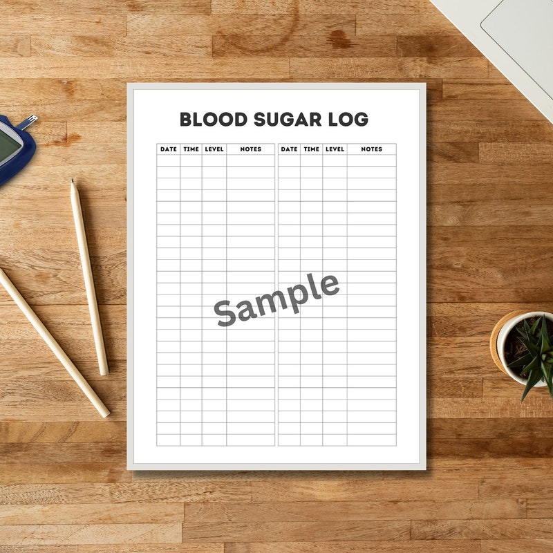 Sugar Level Chart - Etsy