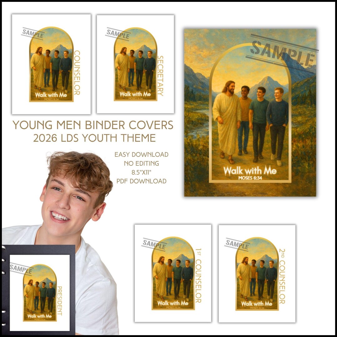 2026 LDS Youth Theme Printable Binder Cover | "walk With Me" | Young ...