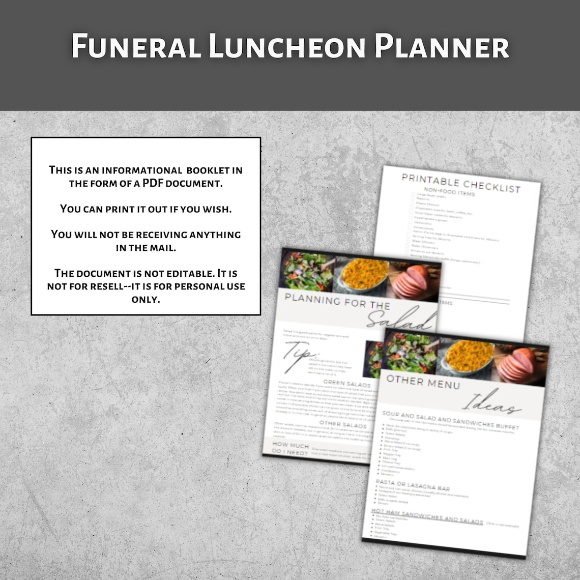 Funeral Luncheon Planner, Guide to Plan Funeral Lunch, Funeral Lunch ...