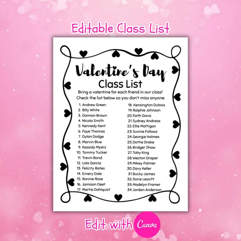Class Valentines - Etsy