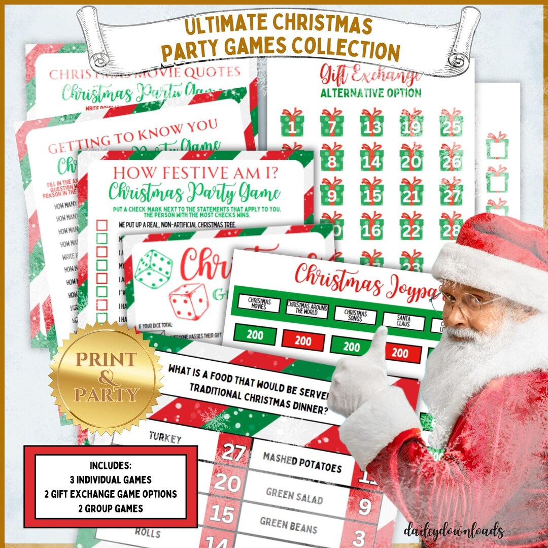 Ultimate Christmas Party Games, Gift Exchange Dice Game, White Elephant ...