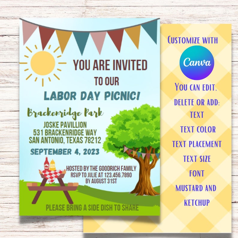 Labor Day Picnic Invitation | Family Friends Picnic Invite Evite ...