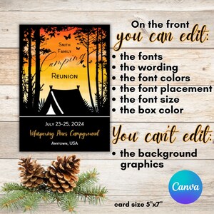 Camping Family Reunion Invitation | Family Camping Trip | Customize ...