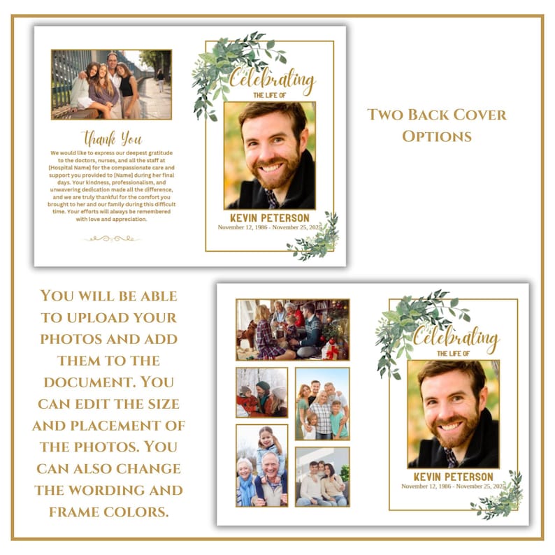 LDS Funeral Program Template, Celebration of Life Program, Editable ...