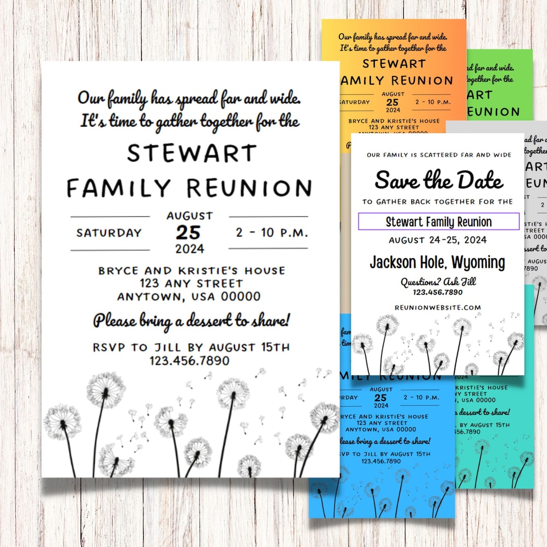 Family Reunion Invitation | Save the Date Announcement | Customize Your ...