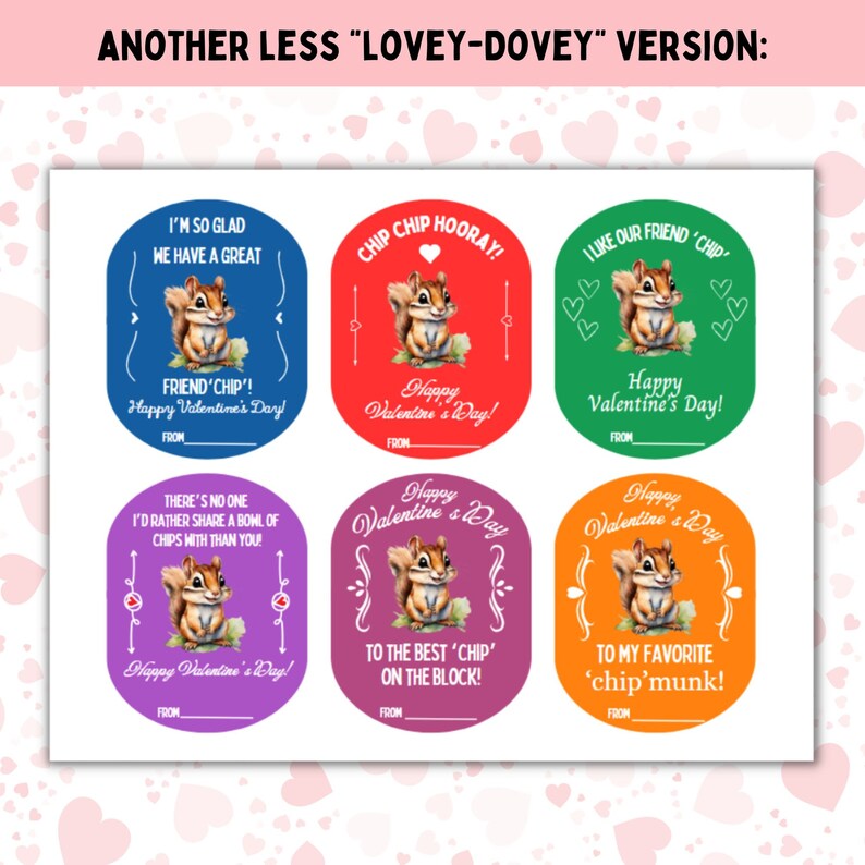 Chips Valentine Printable Chip Cups, Valentine's Day Printout for Snack ...