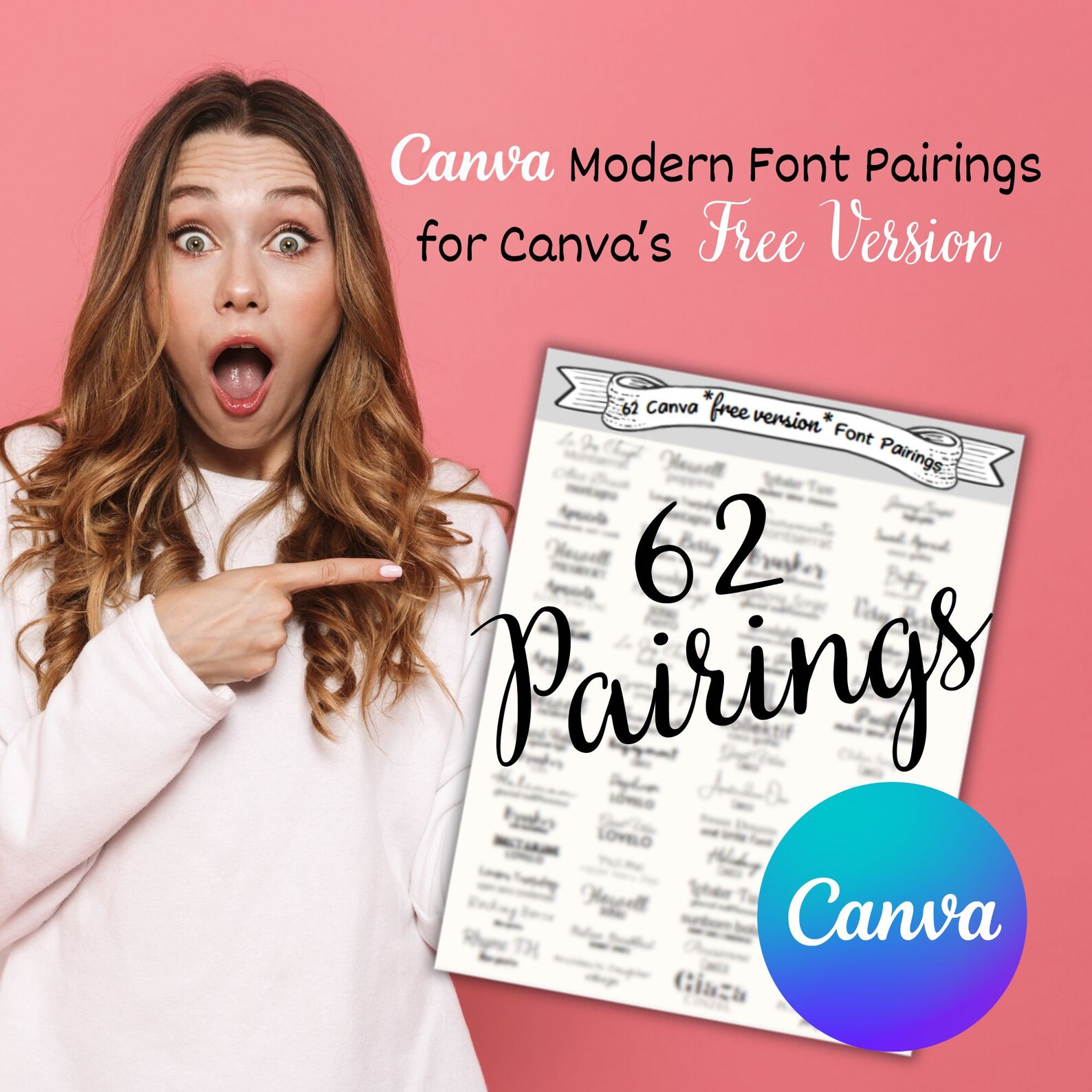 Canva Free Version Font Pairings, Cheat Sheet for Canva Free Version ...