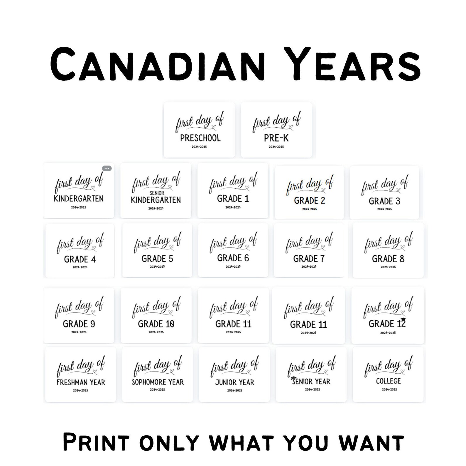 PRINTABLE First Day of School Sign Instant Download Back to School All ...