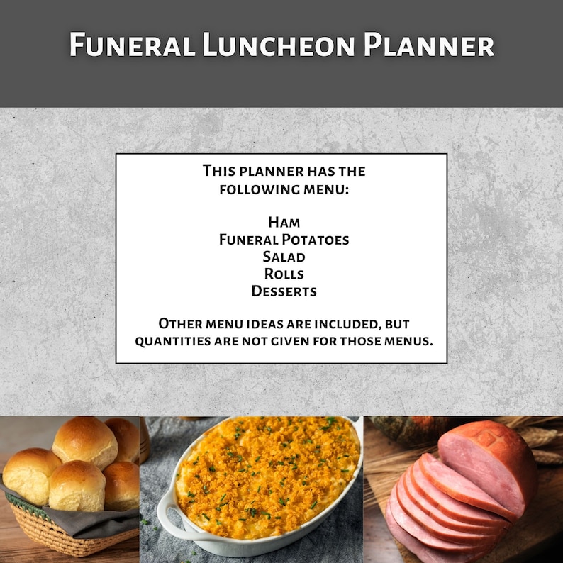 Funeral Luncheon Planner, Guide to Plan Funeral Lunch, Funeral Lunch ...
