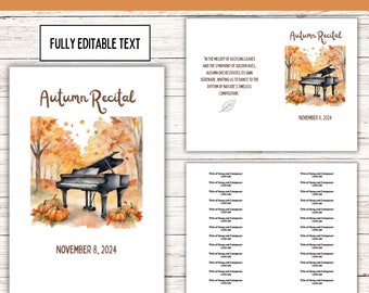 Christmas Piano Recital Program Template | Holiday Music Recital ...