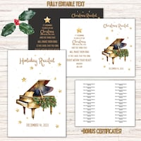 Printable Music Program Template | Student Recital | Piano Recital ...