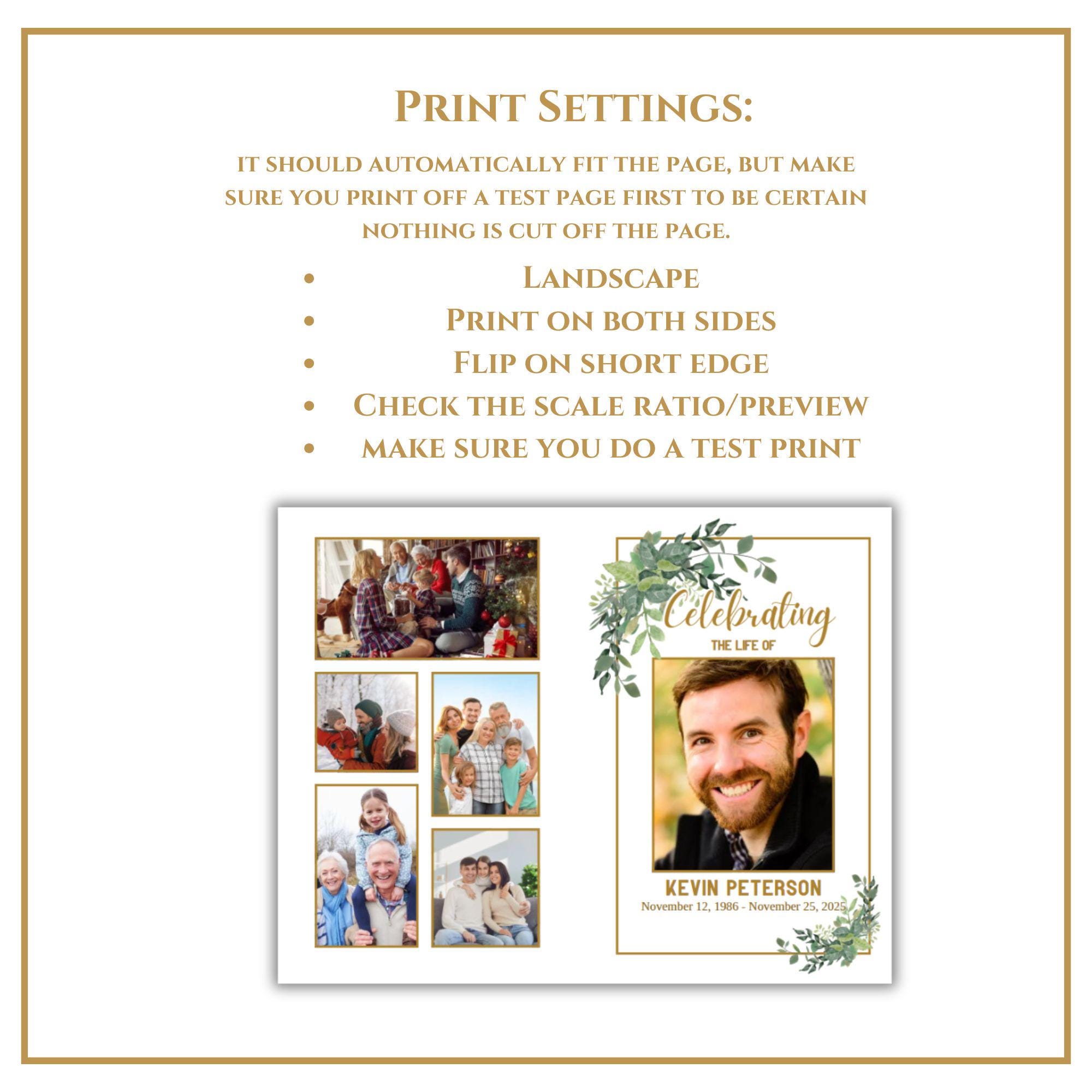LDS Funeral Program Template, Celebration of Life Program, Editable ...