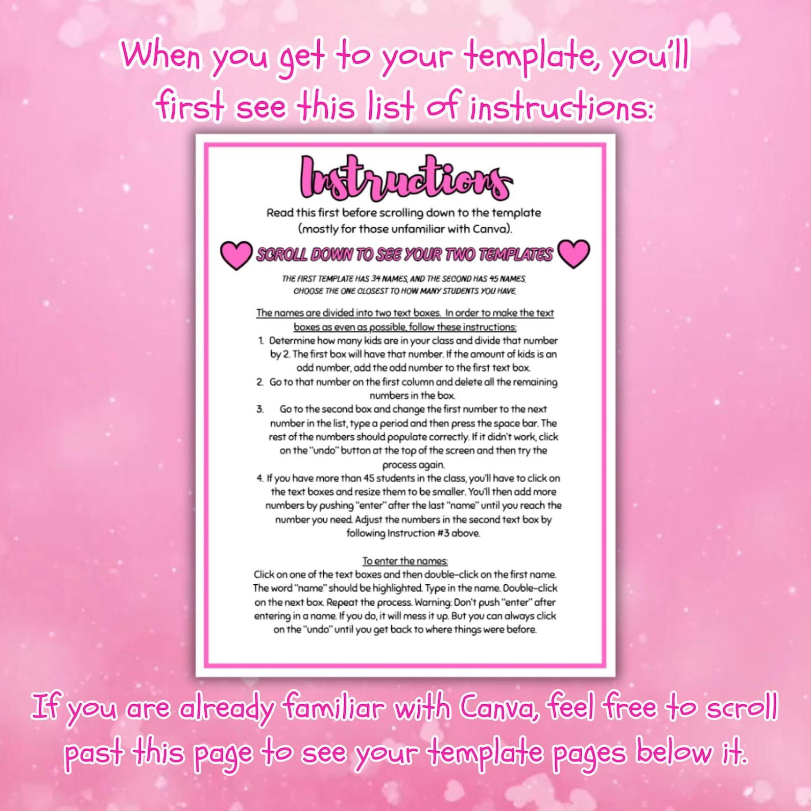 Valentine's Day Student List Template | List for Class Party | Editable ...