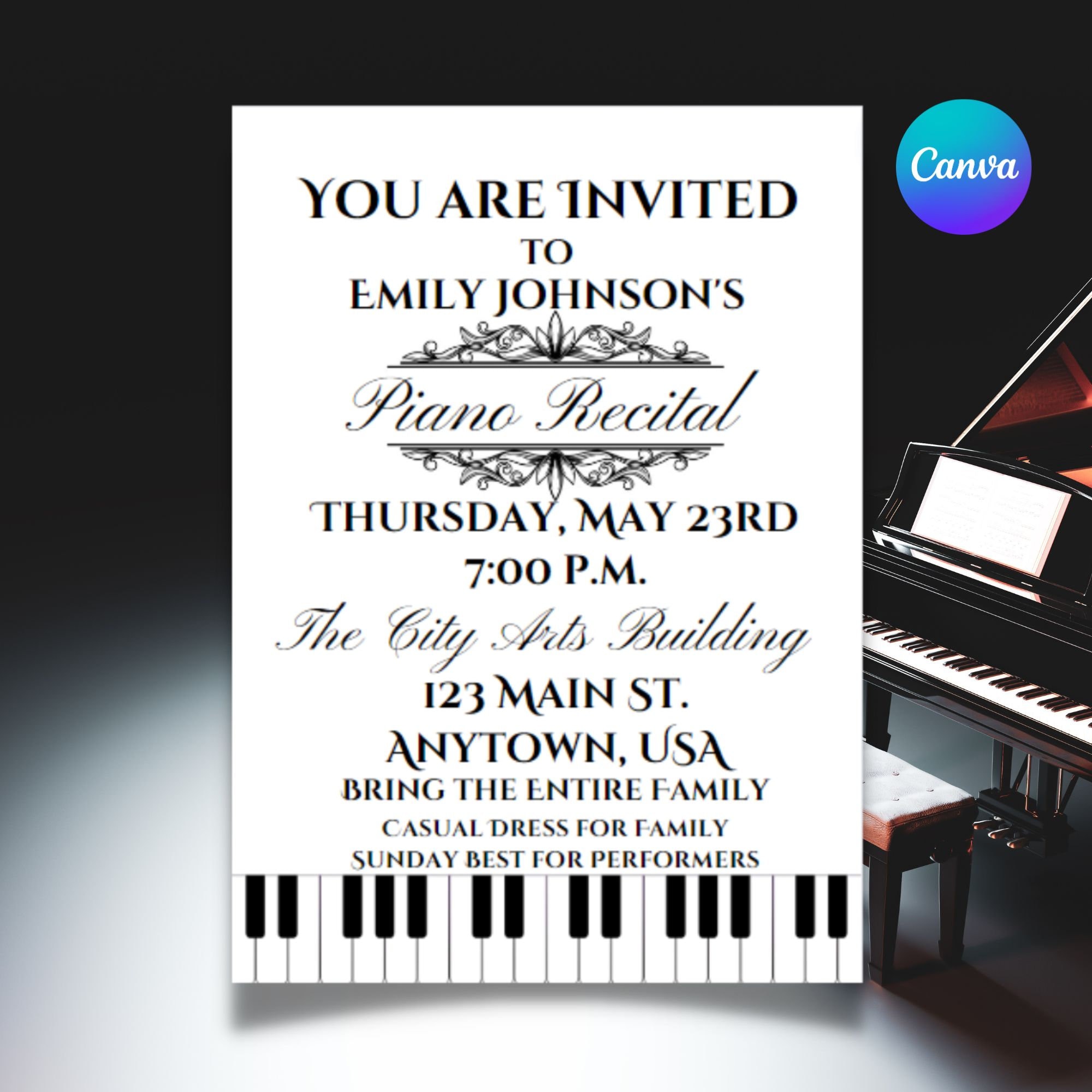 Piano Recital Program Template Bundle | Music Recital Certificate of ...
