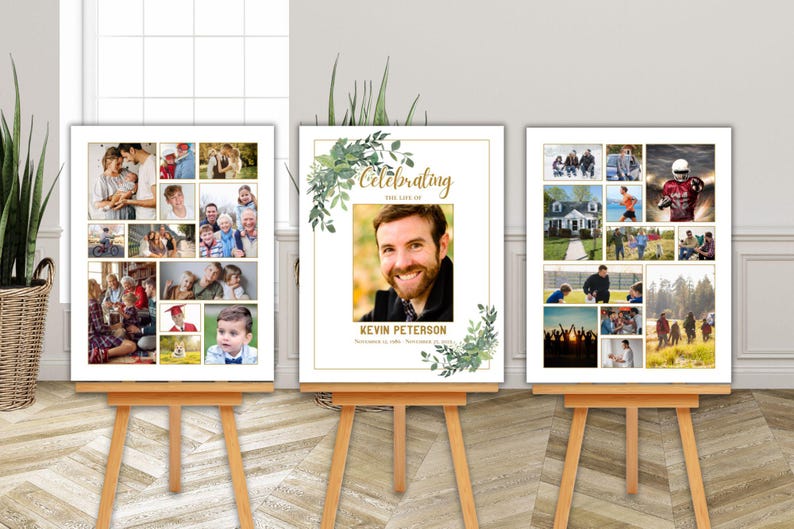 Funeral Program and Sign Template Bundle, Celebration of Life Poster ...