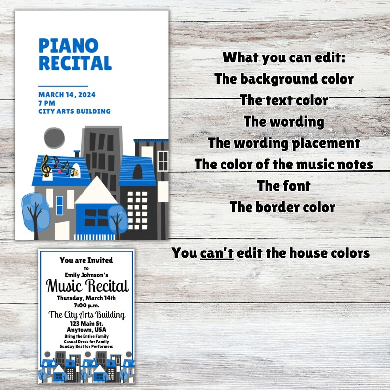 Piano Recital Program Template |editable Recital Certificate of ...