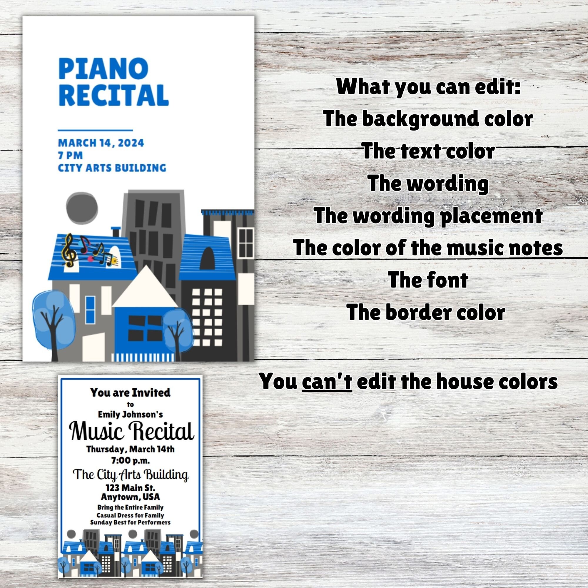 Piano Recital Program Template editable Recital Certificate of ...