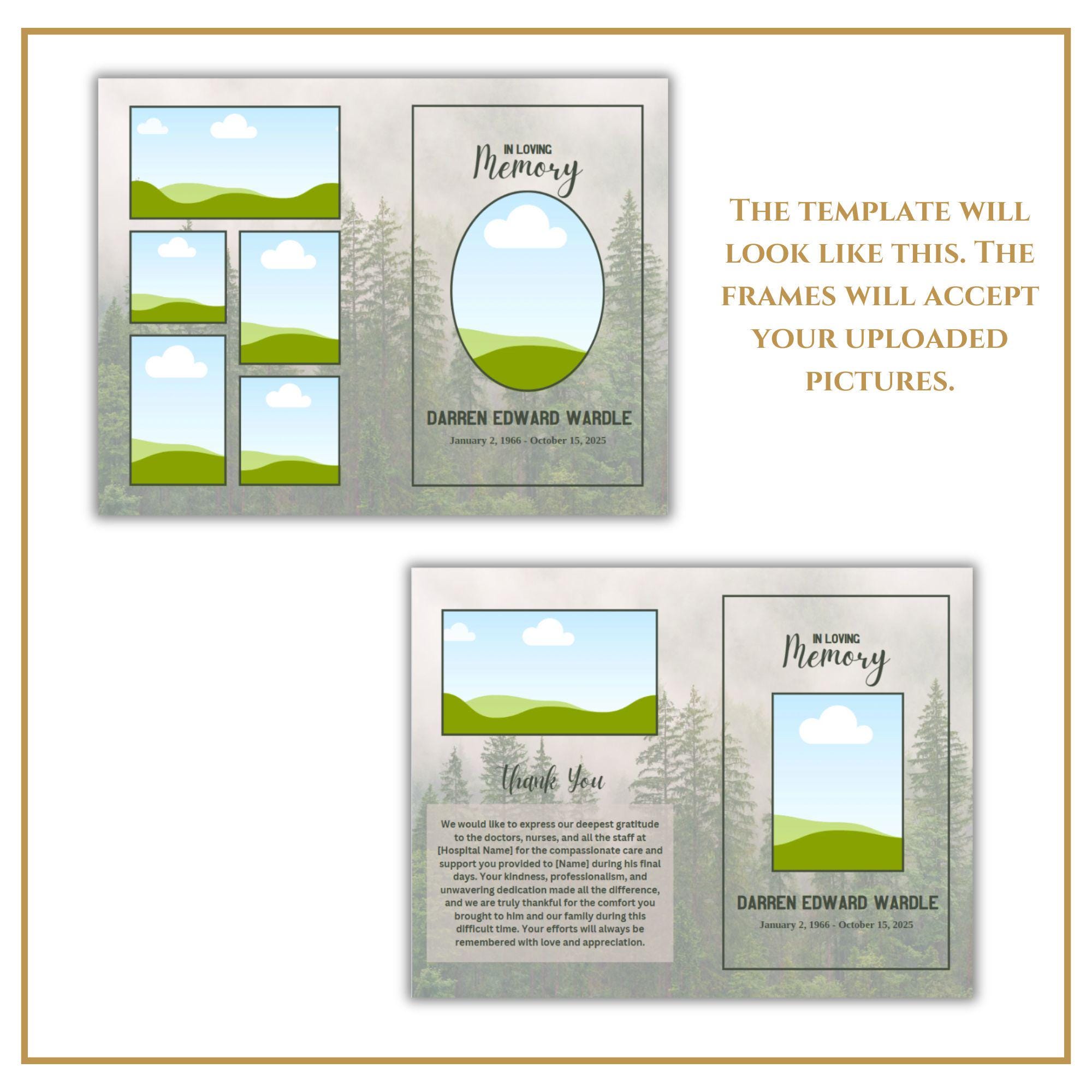 LDS Funeral Program Template, Trees Celebration of Life Program ...