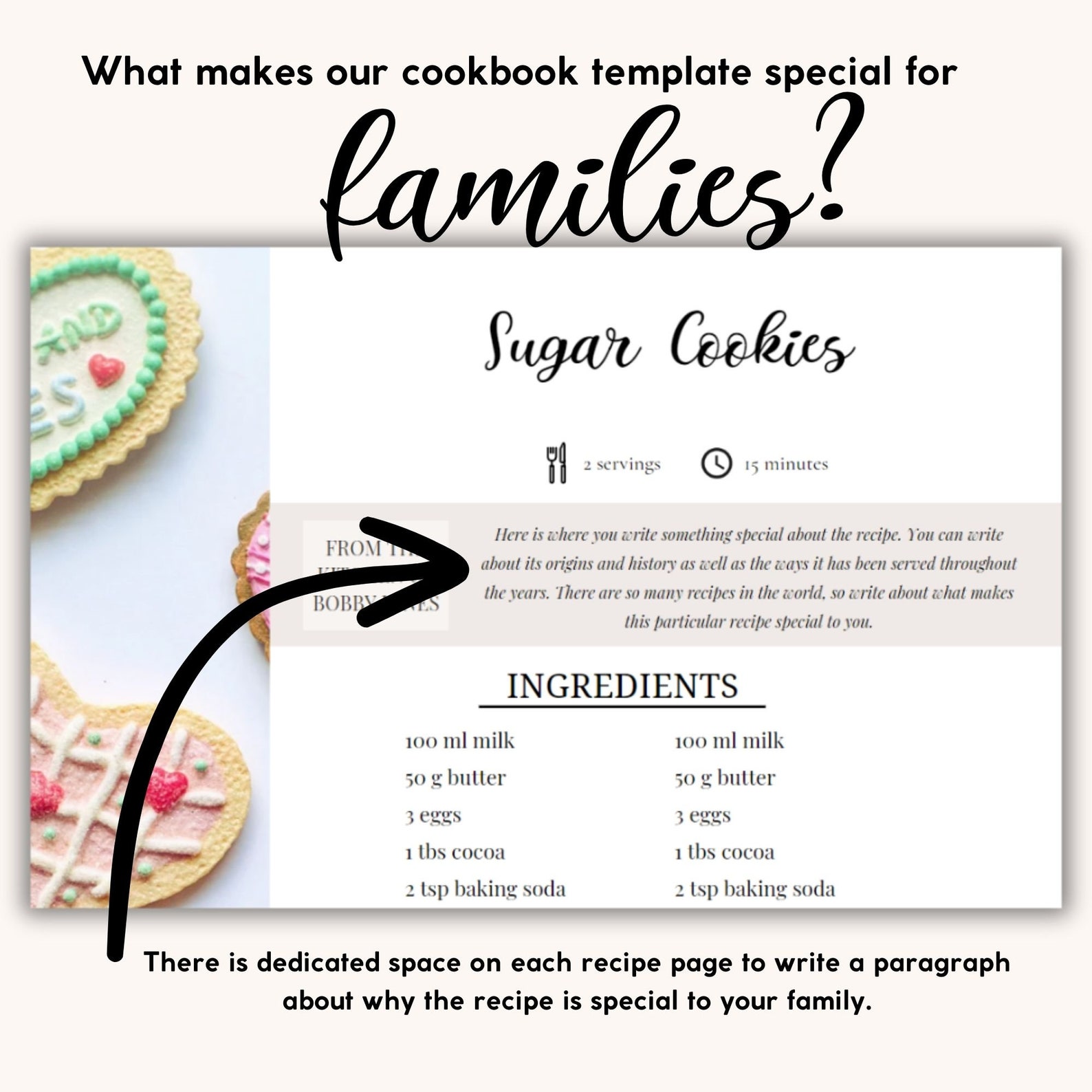 Family Cookbook Template, Editable Recipe Book Template, Family History ...