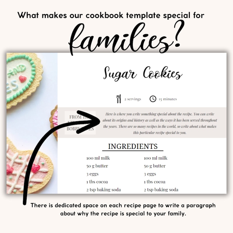 Family Cookbook Template, Editable Recipe Book Template, Family History ...