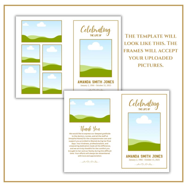 LDS Funeral Program Template, Minimalist Celebration of Life Program ...