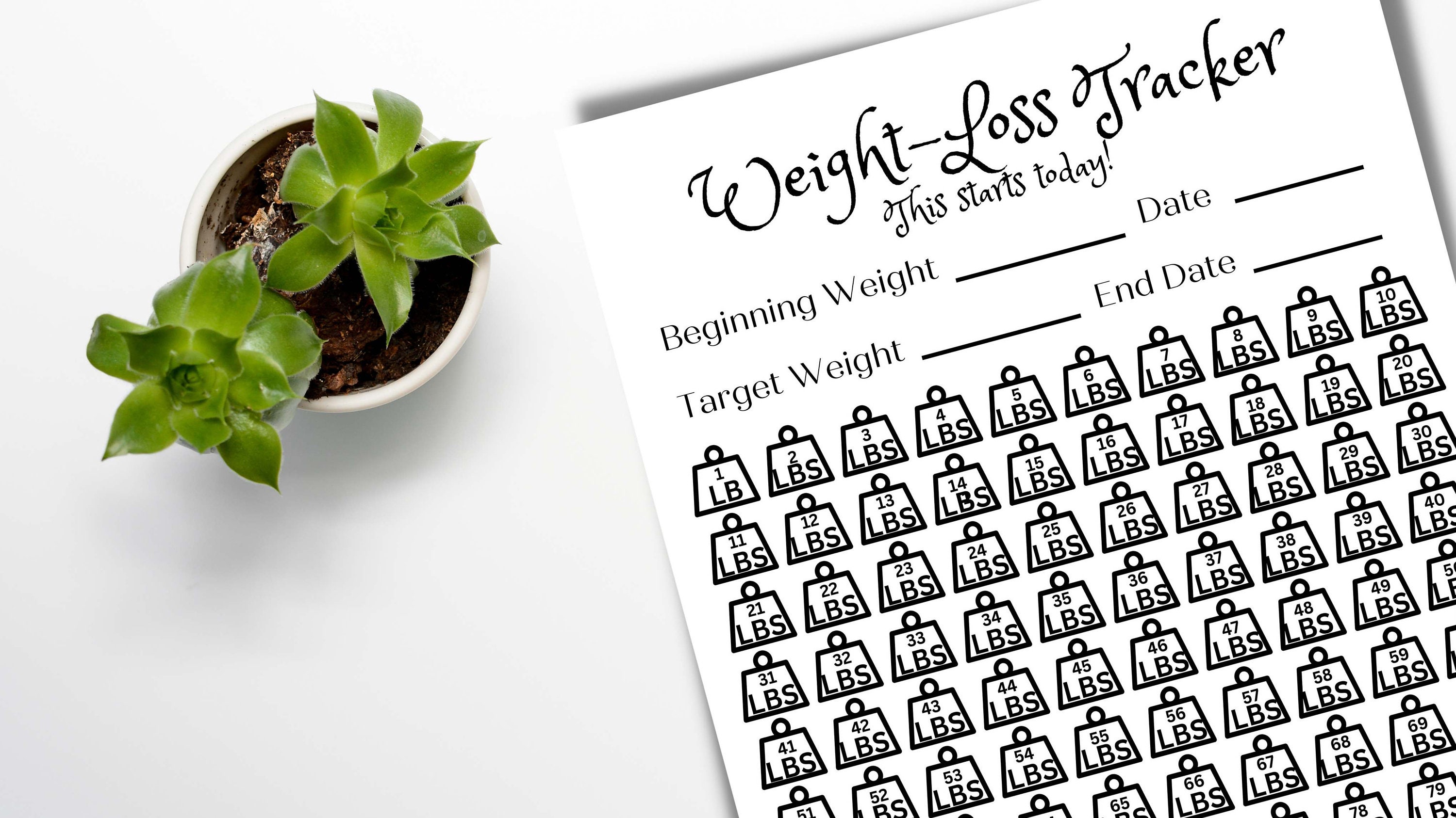 100 Pound Weight Loss Tracker | Instant Download | Weight Loss Journal ...