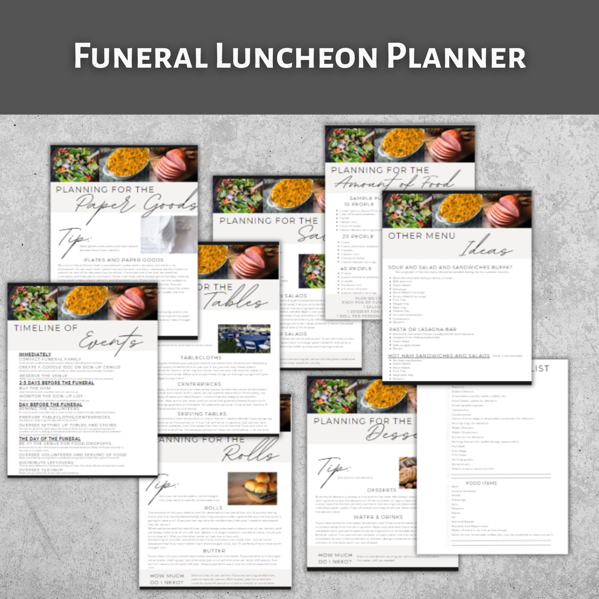 Funeral Luncheon Planner, Guide to Plan Funeral Lunch, Funeral Lunch ...