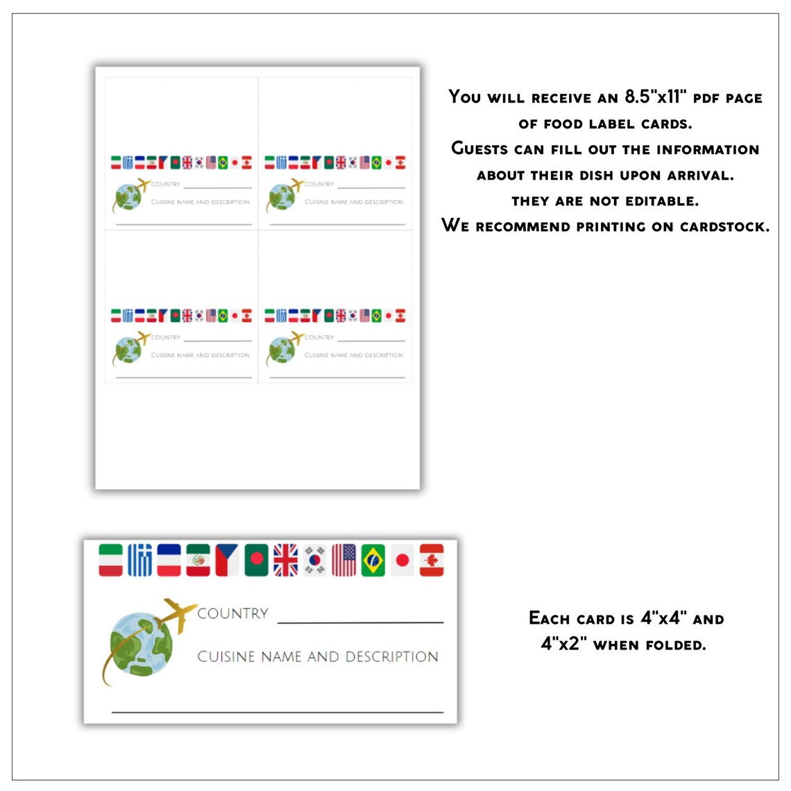 International Potluck Invitation, Multicultural Buffet, Ethic Foods ...