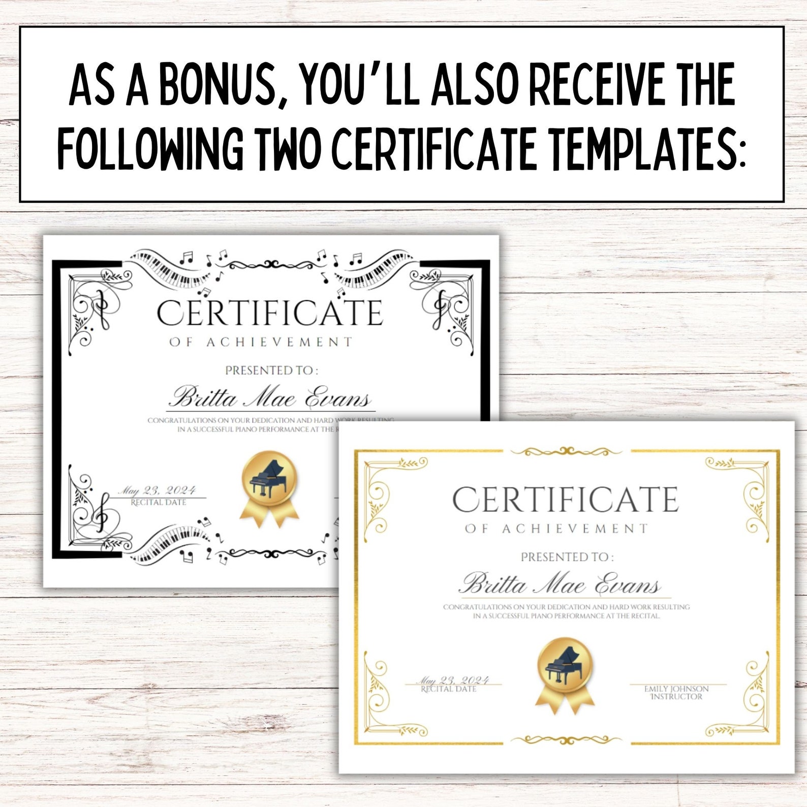 Spring Piano Recital Program Template | Spring Music Recital | Piano ...