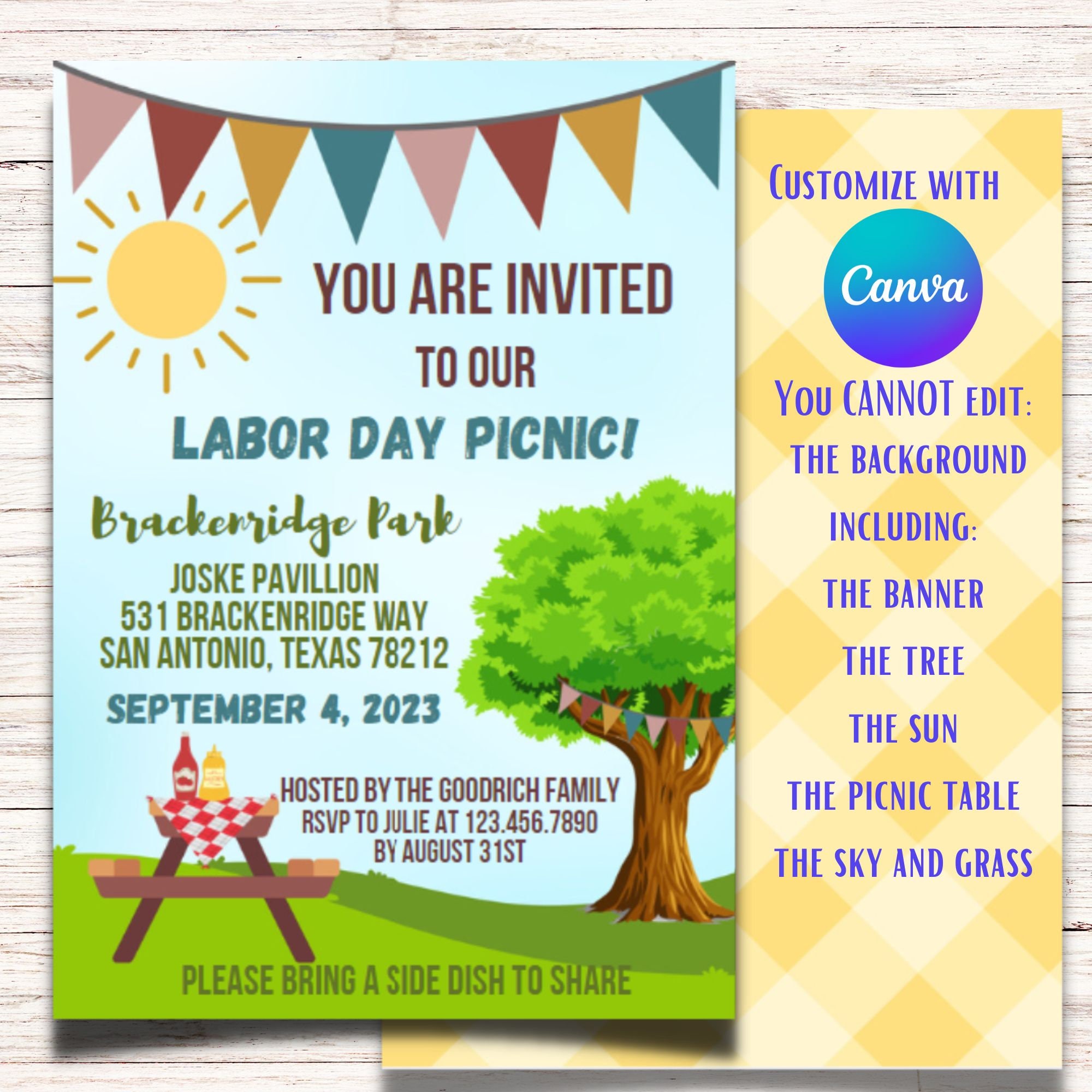 Labor Day Picnic Invitation | Family Friends Picnic Invite Evite ...