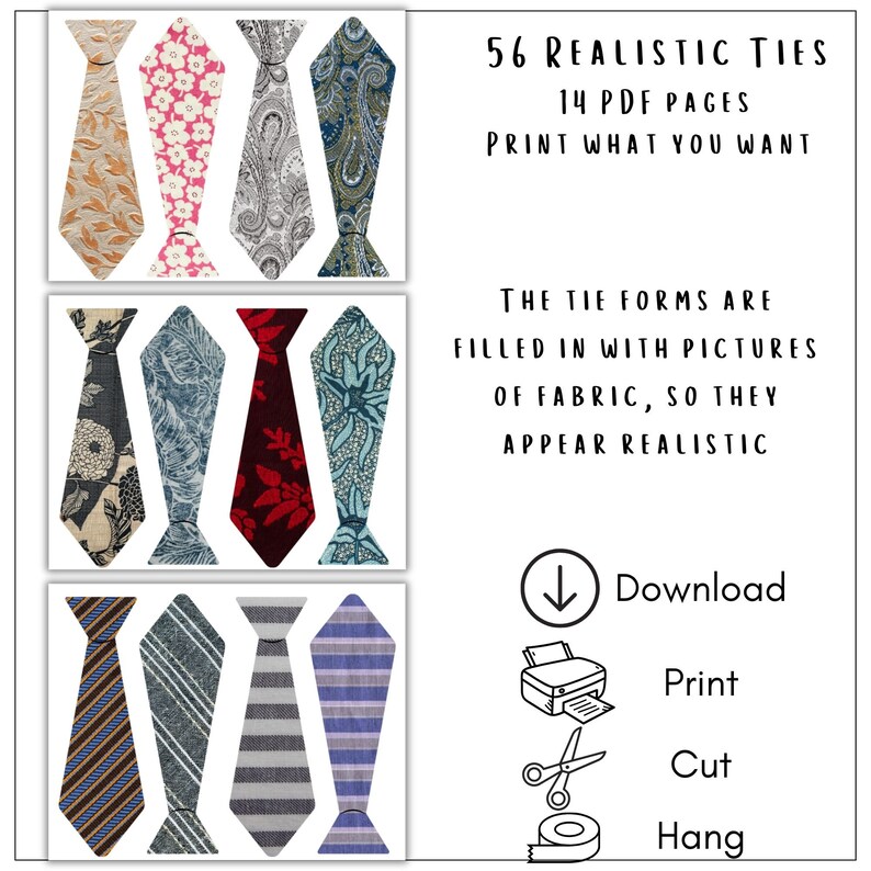 Printable Ties, Tie Banner, Tie Decorations, Father's Day, Missionary ...