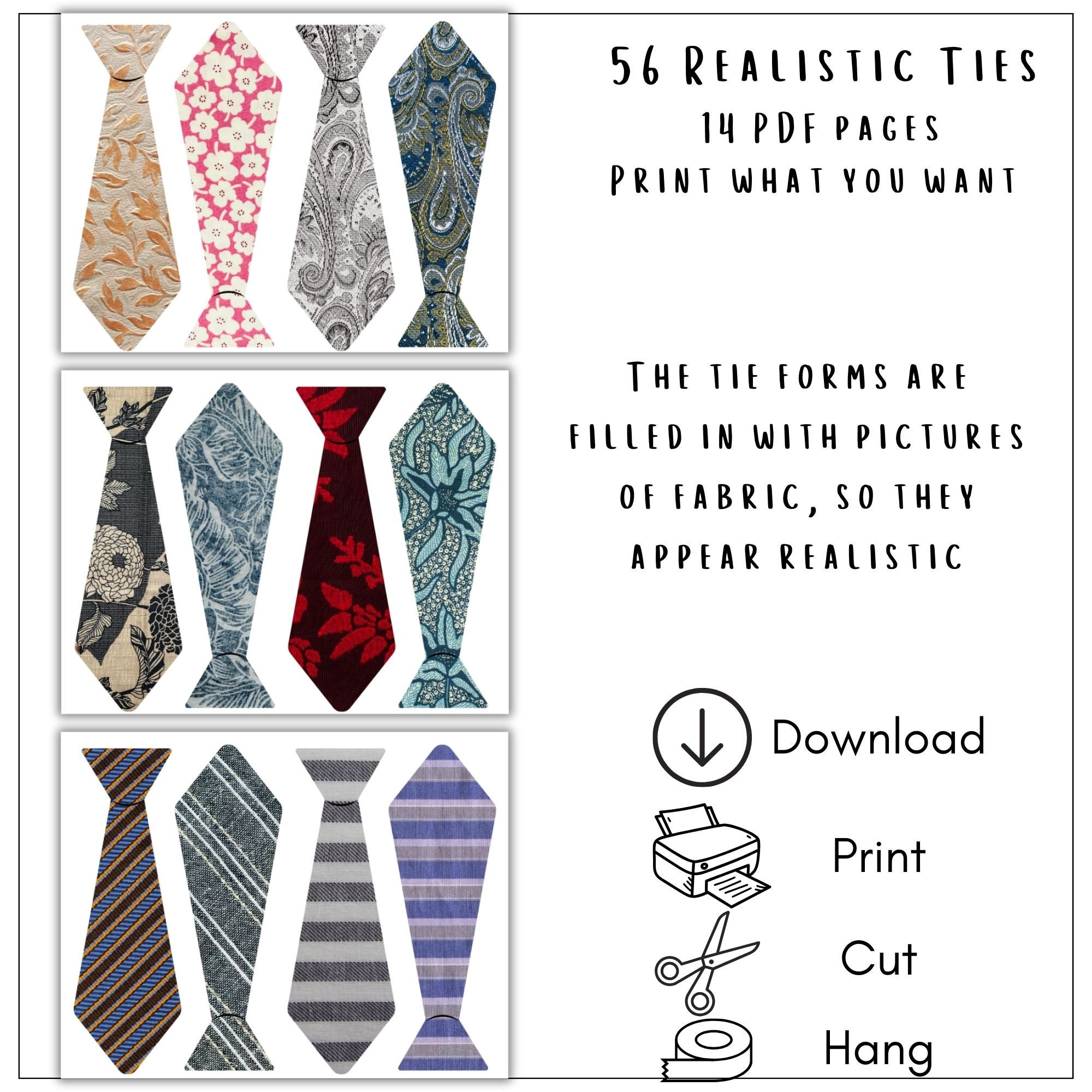 Printable Ties, Tie Banner, Tie Decorations, Father's Day, Missionary ...