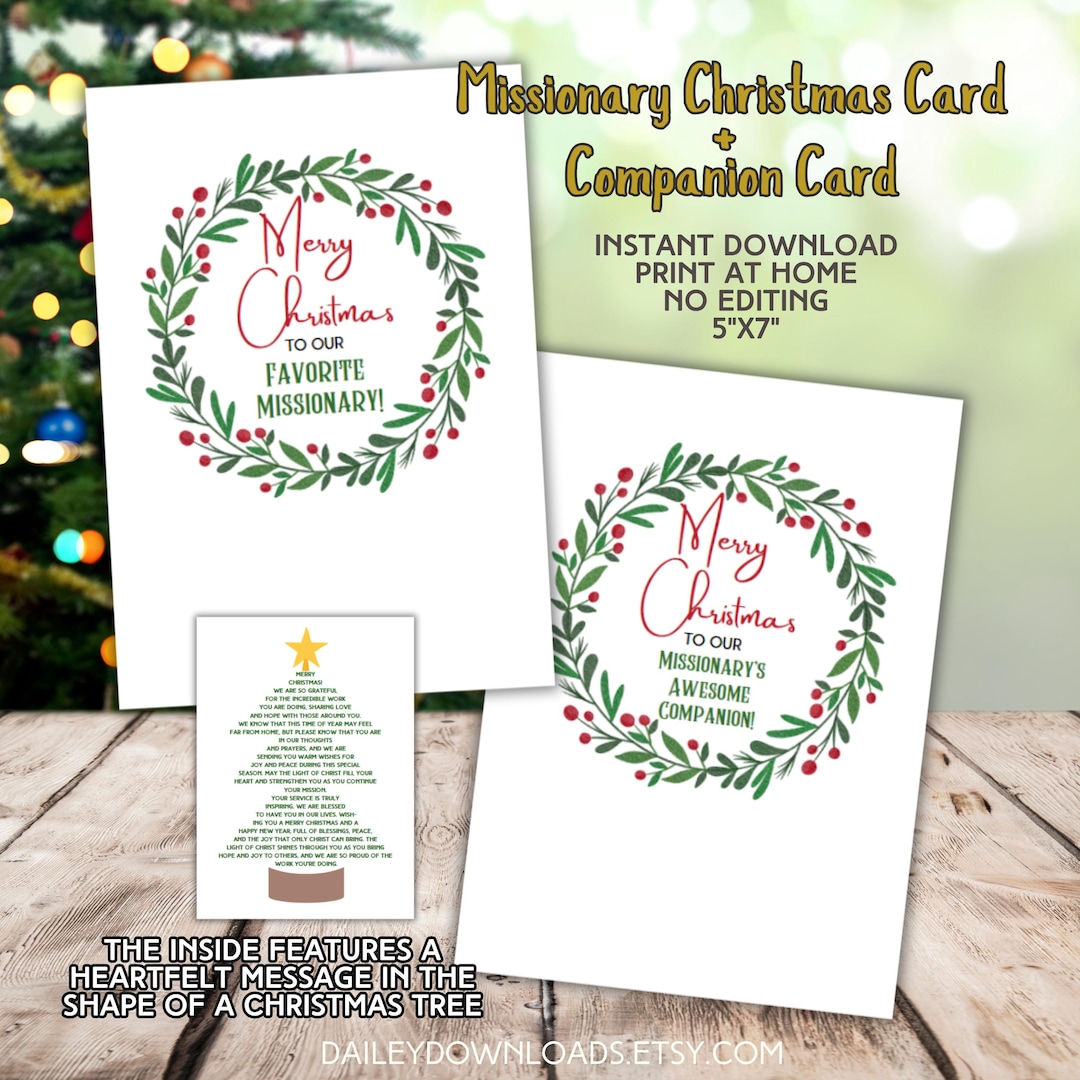 Printable Missionary Christmas Card, Christmas Card for Elders and ...