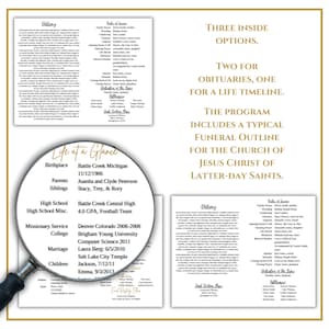 LDS Funeral Program Template, Celebration of Life Program, Editable ...