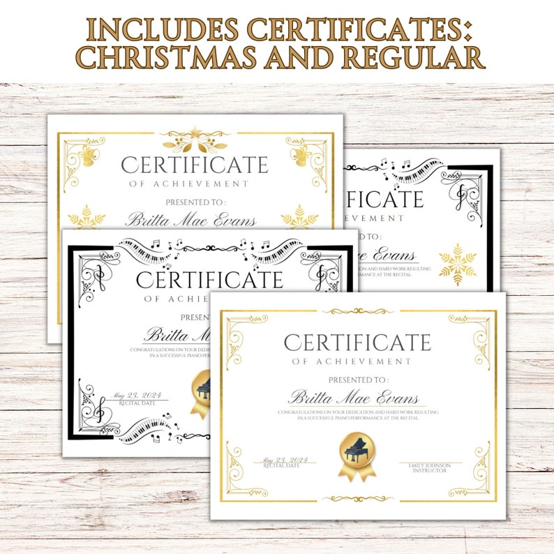 Piano Recital Program Template Bundle | Summer Winter Fall Autumn ...