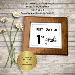 First Day of School Sign PRINTABLE | Instant Download | Back to School ...