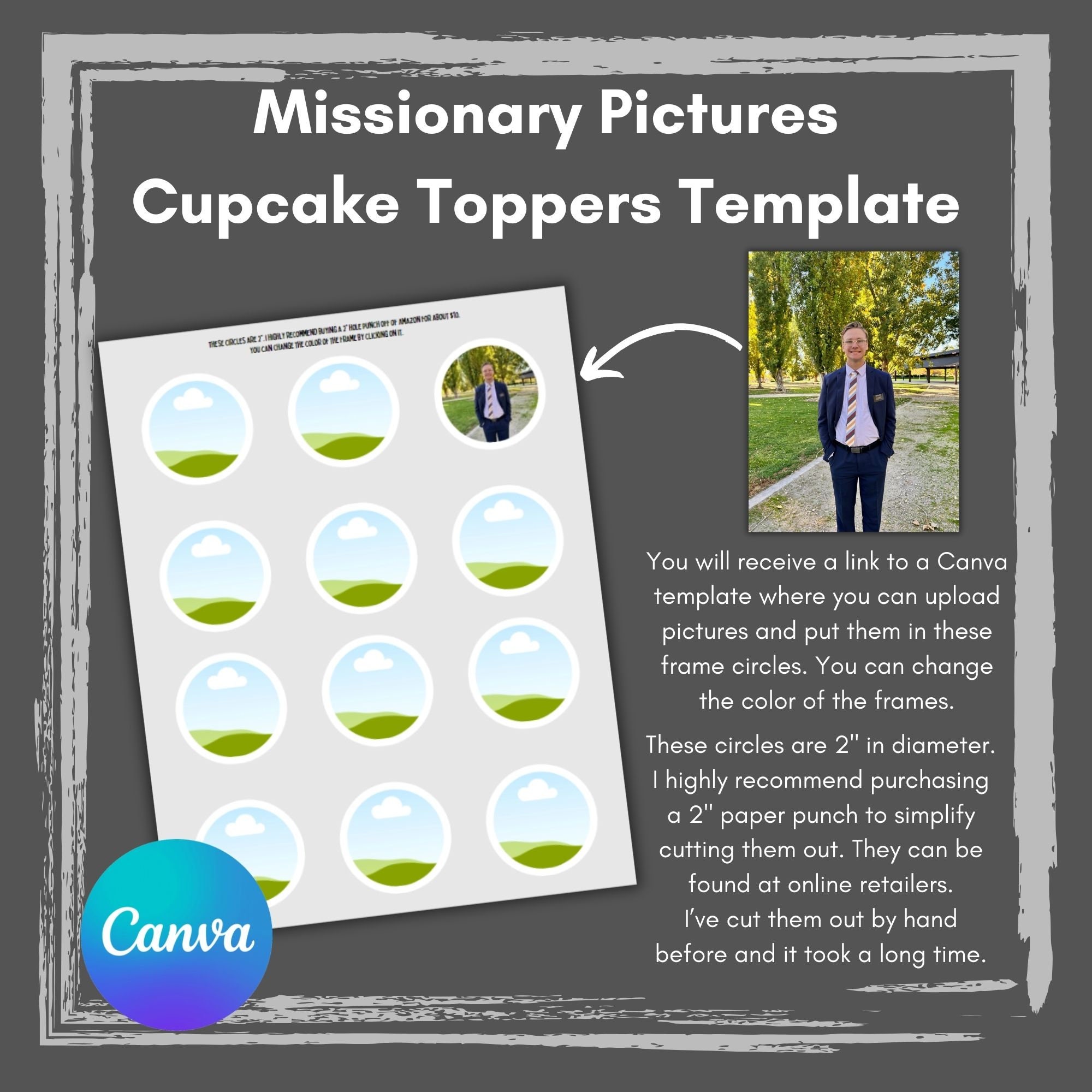 LDS Missionary Cupcake Toppers, Customized Cake Toppers, Missionary ...