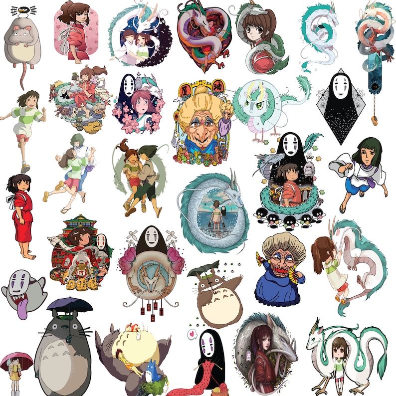 Spirited Away Sticker -90 File - 30 Svg, 30 Png , 30 Pdf, Bundle,svg ...