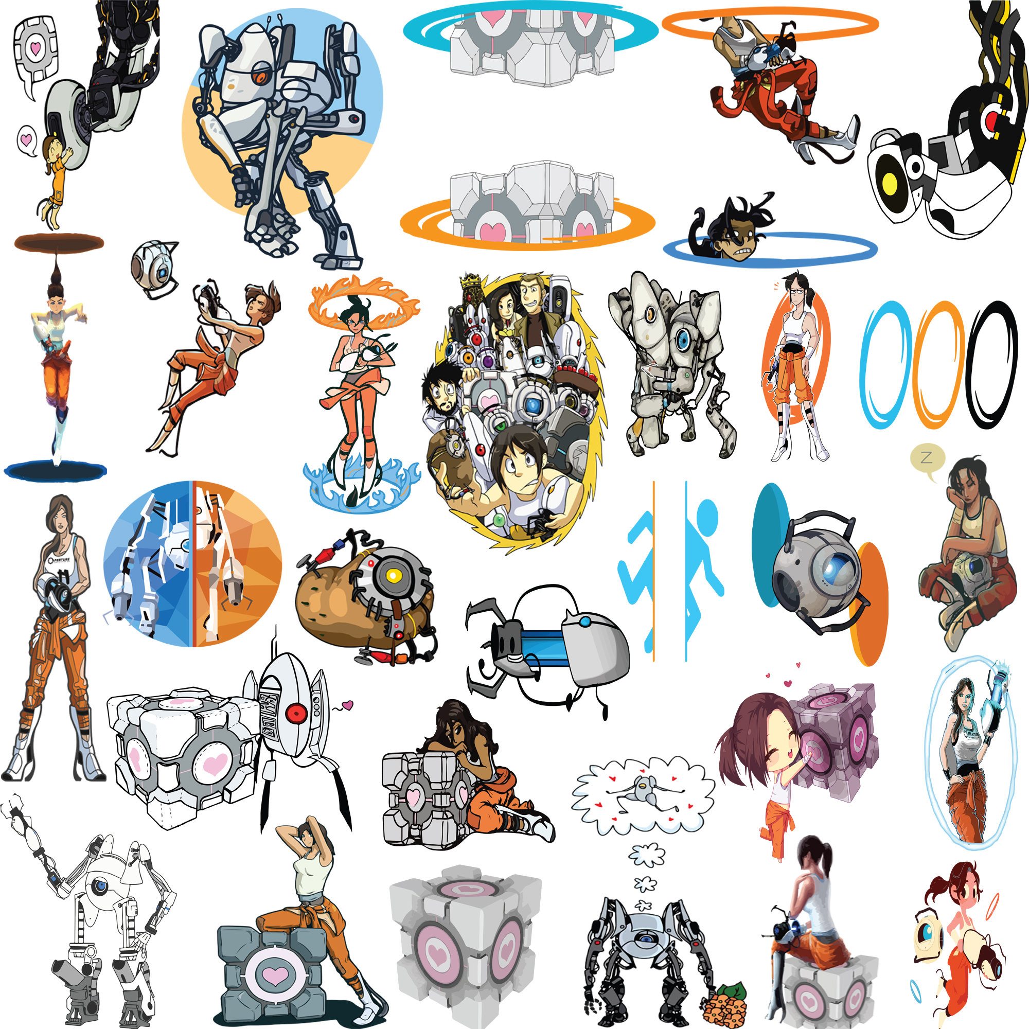 Portal2 Sticker -90 File - 30 Svg, 30 Png , 30 Pdf, Bundle,svg, Digital ...