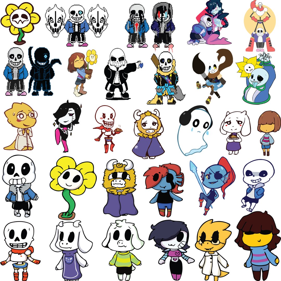 Undertale Sticker -90 File - 30 Svg, 30 Png , 30 Pdf, Bundle,svg ...